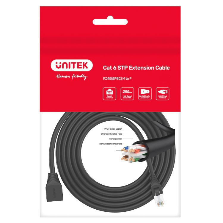 Extensor cable de red cat 6 macho hembra 1 metro • Netexpertos • Tienda ...